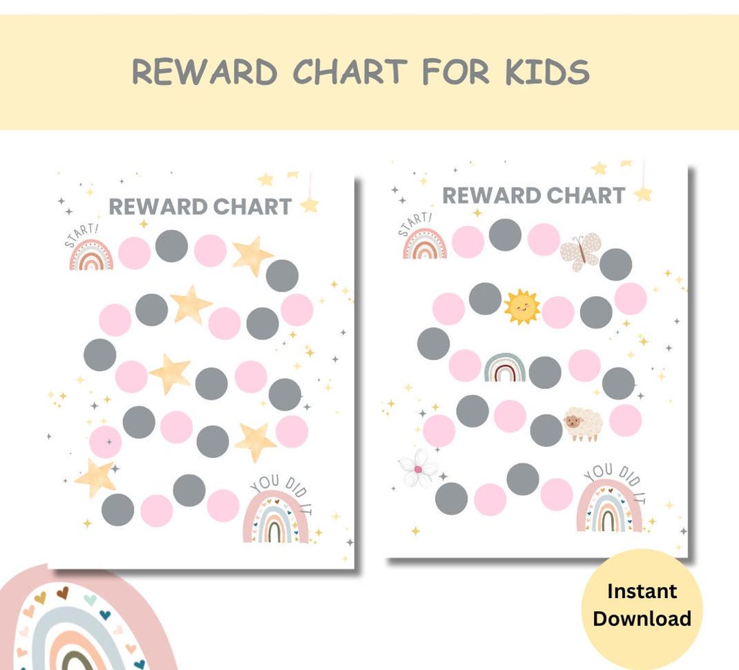 Printable Reward Chart for Kids Toddler Goal Chart Printable Kids ...