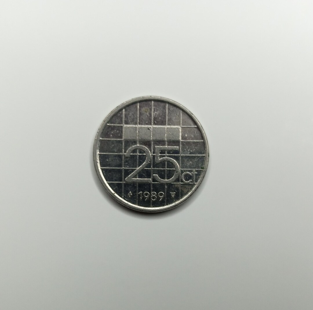 1989 Netherlands 25 Cents Coin | Queen Beatrix Dutch Coin | Rare ...