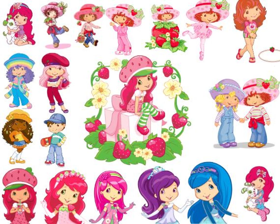 Strawberry Shortcake Bundle,cute Strawberry Cartoon, Cute Strawberry ...