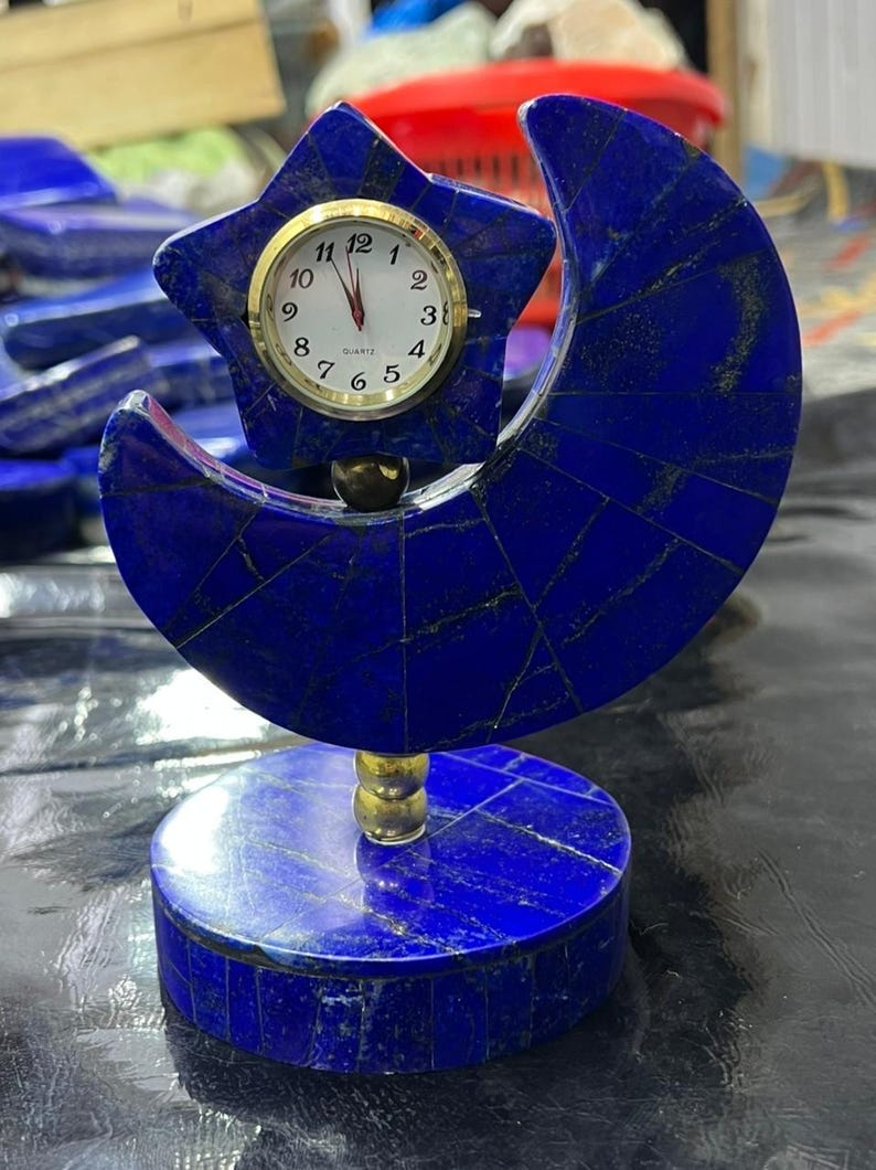 Lapis Lazuli Moon and Star Shape Watch Shape as Well and Good Lustre - Etsy