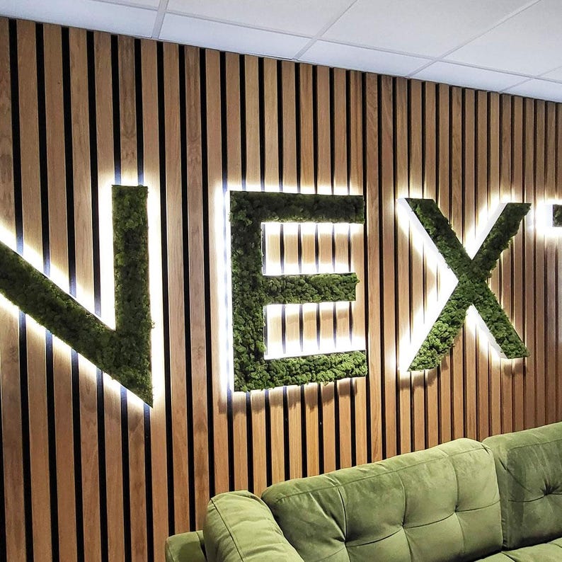 Custom Moss Wall Sign, Moss Wall Art, Logo Moss Sign, Business Moss ...