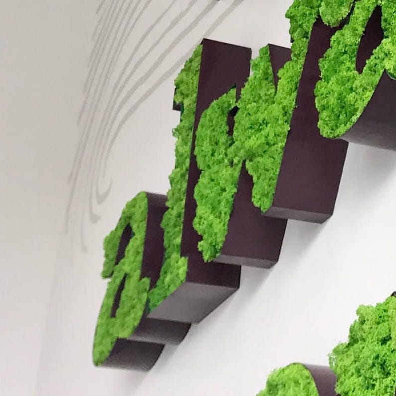 Custom Moss Wall Sign, Moss Wall Art, Logo Moss Sign, Business Moss ...