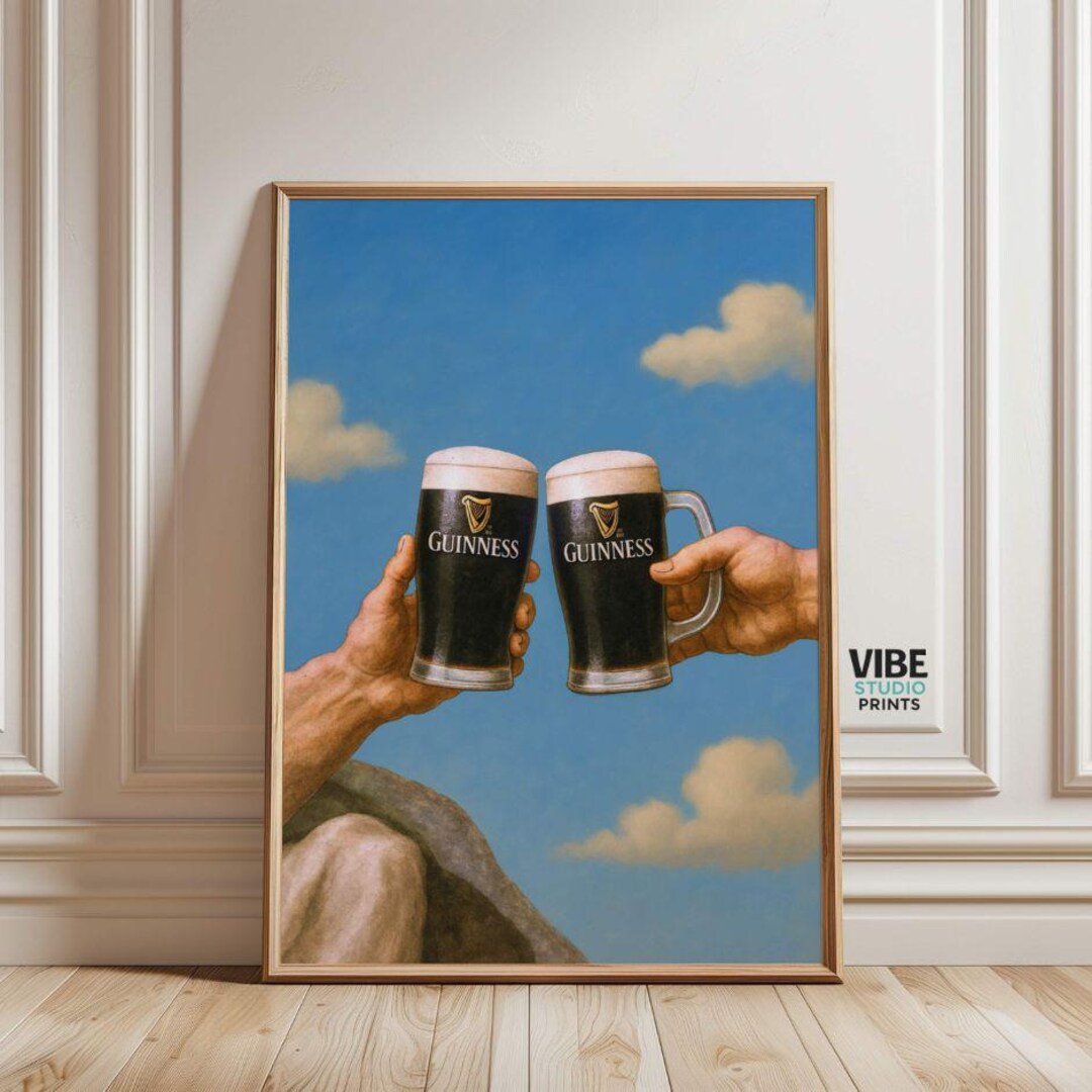 Guinness Beer Cheers Poster: Vintage Pub Art Print, Kitchen Decor ...