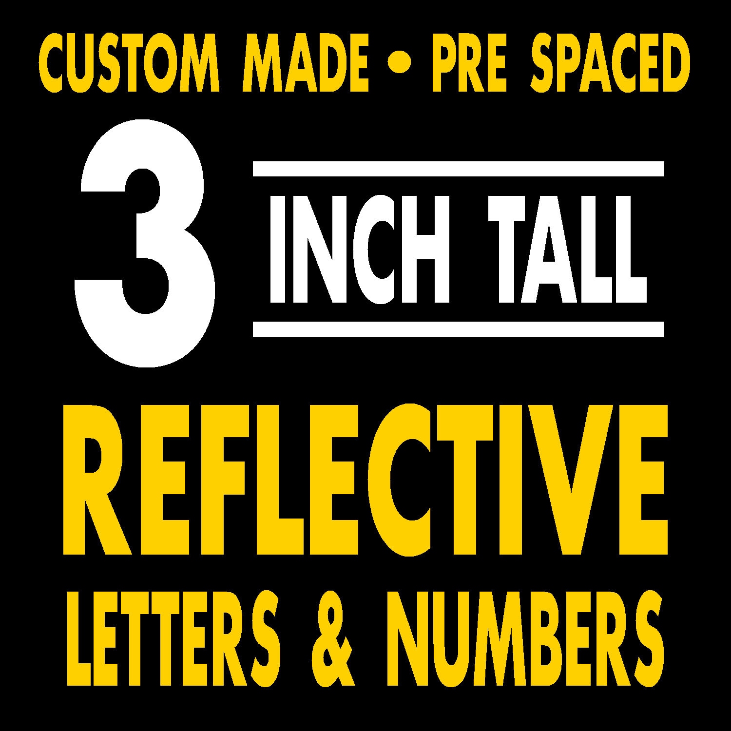 3 Inch Tall Reflective Letters and Numbers - Etsy