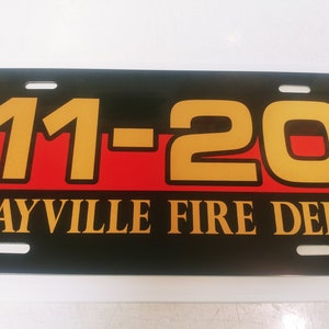Red Line Reflective License Plate for Firefighters - Both Lines ...