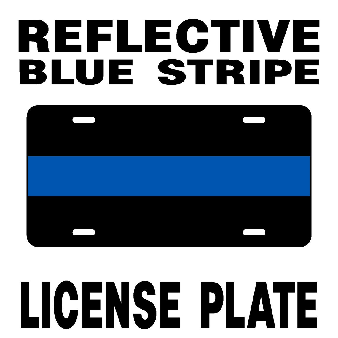 Blue Line License Plate - Reflective! - Law Enforcement - Etsy