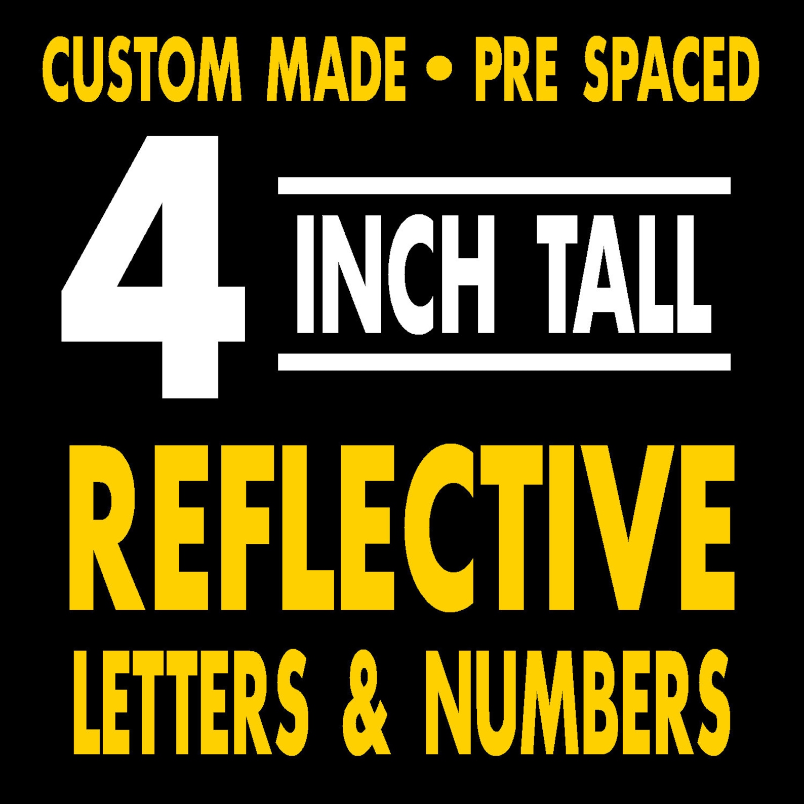 4 Inch Tall Reflective Letters and Numbers - Etsy
