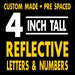4 Inch Tall Reflective Letters and Numbers - Etsy