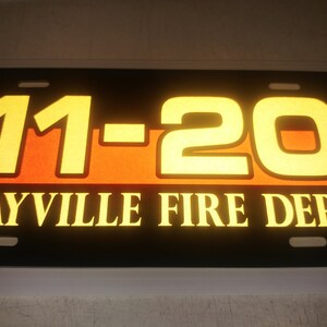 Red Line Reflective License Plate for Firefighters - Both Lines ...