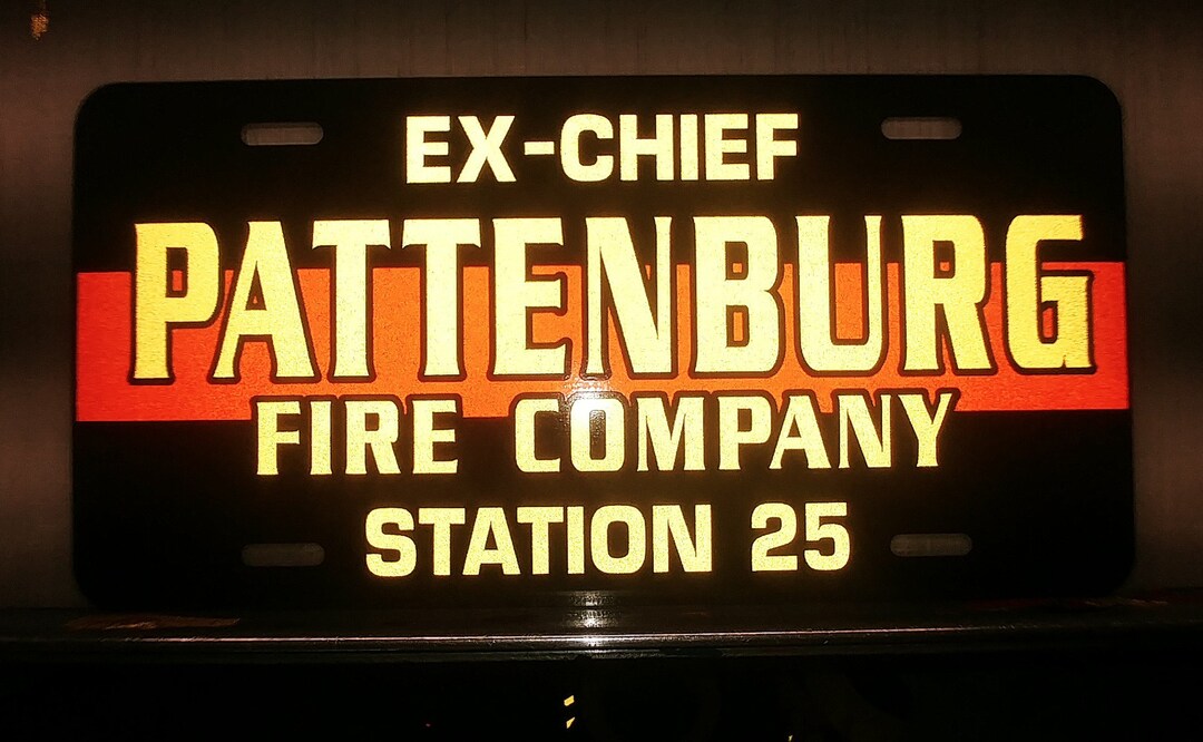 Red Line Reflective License Plate for Firefighters - All 4 Lines ...