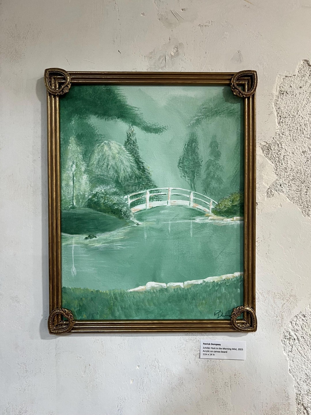 Acrylic Painting With Custom Frame Schiller Park in the Morning Mist ...