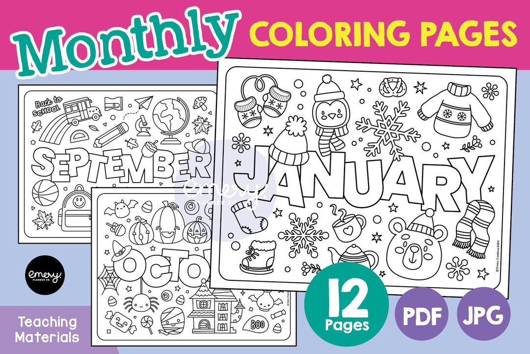 Monthly Coloring Pages Subscription, Enjoy a Variety of Designs Every ...