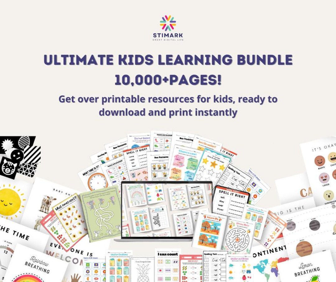 10,000 Pages Printable Digital Downloads PLR\MRR – Kids Educational ...
