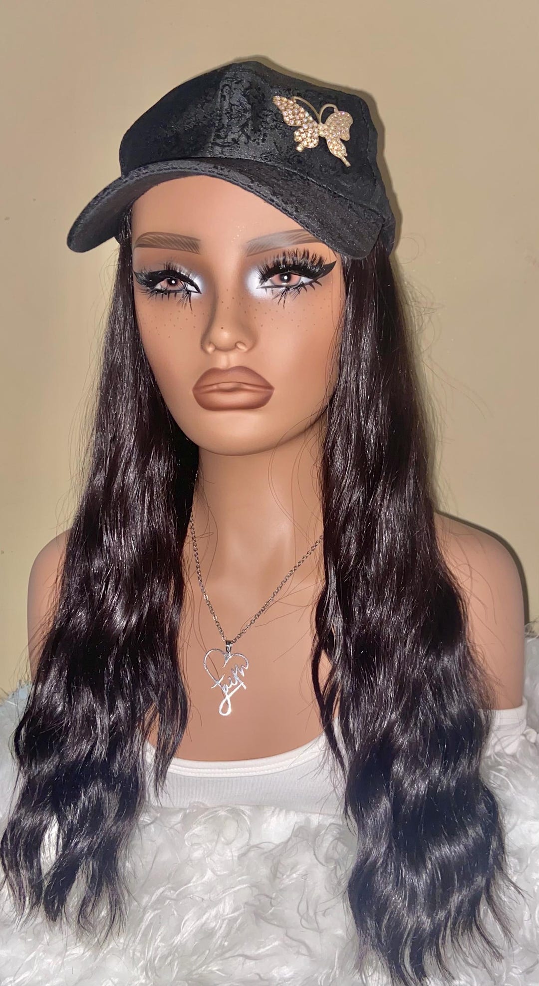 Wavy Hair Attached to Baseball Cap - Etsy
