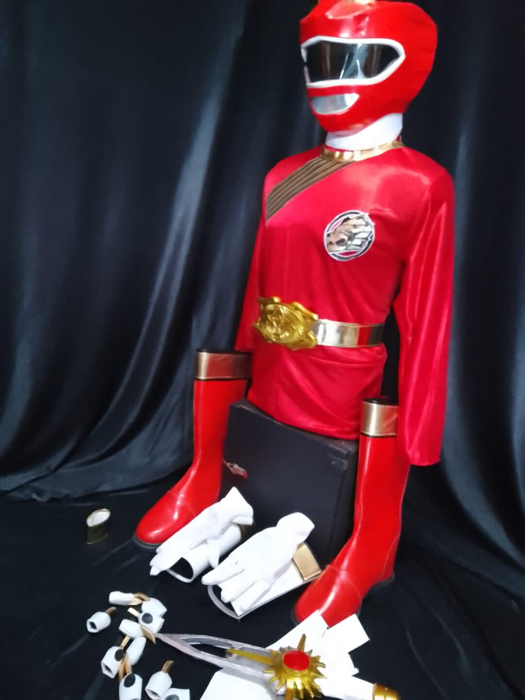 Gao Red/wild Force Red Ranger Wearable Cosplay Costume - Etsy