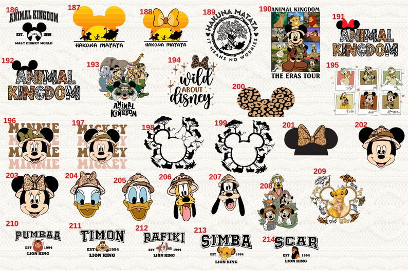 Retro Disney Animal Kingdom DTF Transfer, Mickey Safari Ready to Press ...