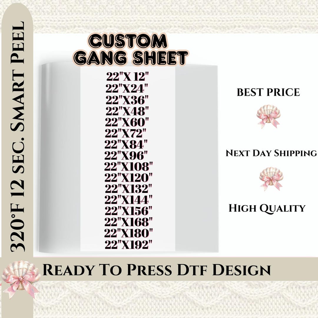 DTF Gang Sheet, Custom DTF Transfers, Wholesale Gang, Bulk DTF Sheets, Ready to Press, Direct to ...