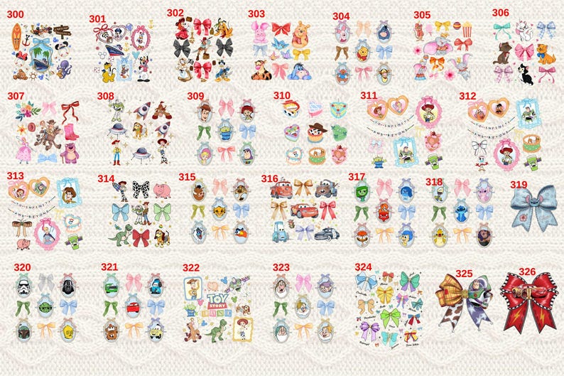 Disney Princesses Alice, Moana, Ariel, Belle, Elsa DTF, Princesses ...