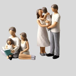 Minimalist Family Sculpture Set: Willow Style Figurines, Home Decor ...