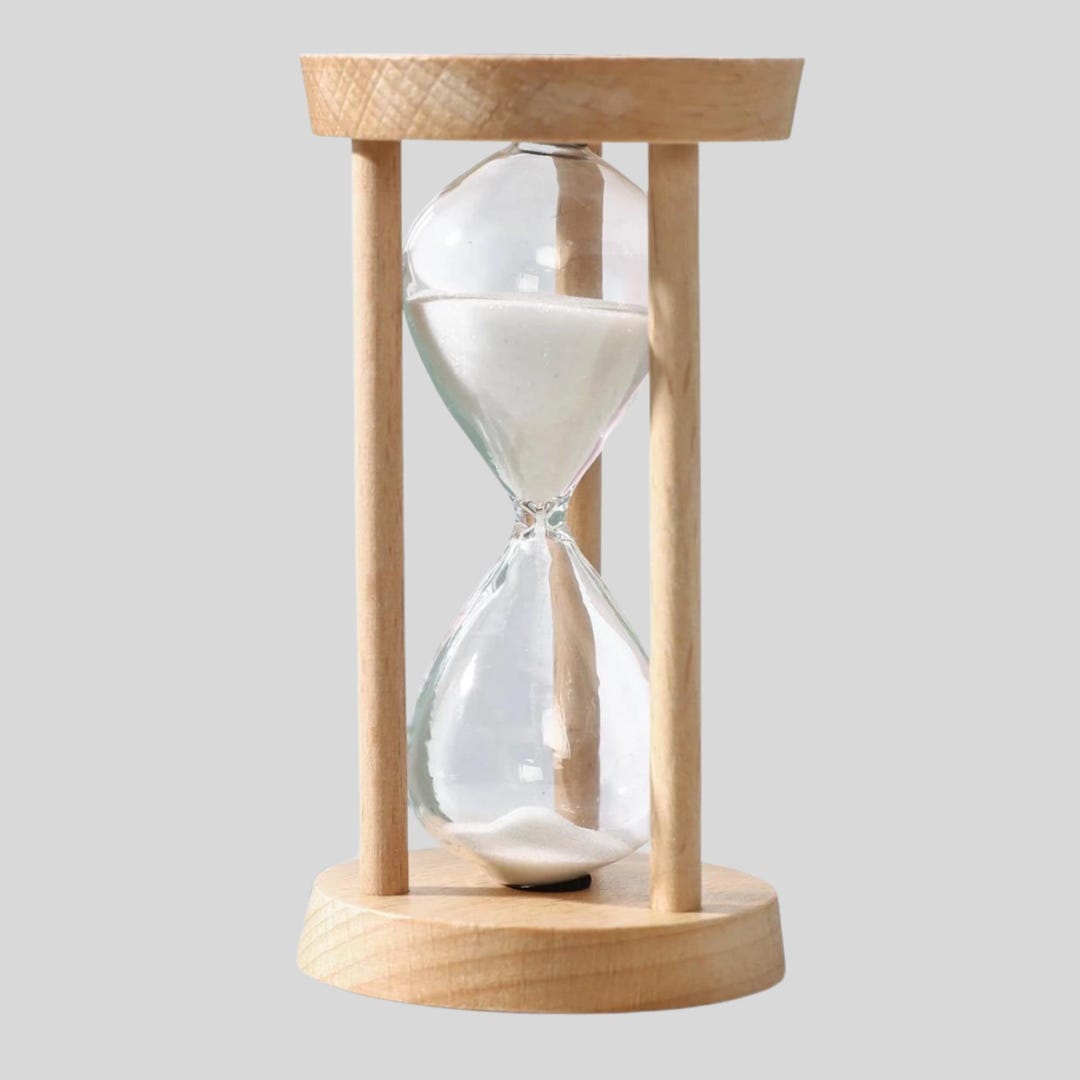 Wooden Hourglass Timer 5 Minutes, Natural Sand Timer, Rustic Desk Decor ...