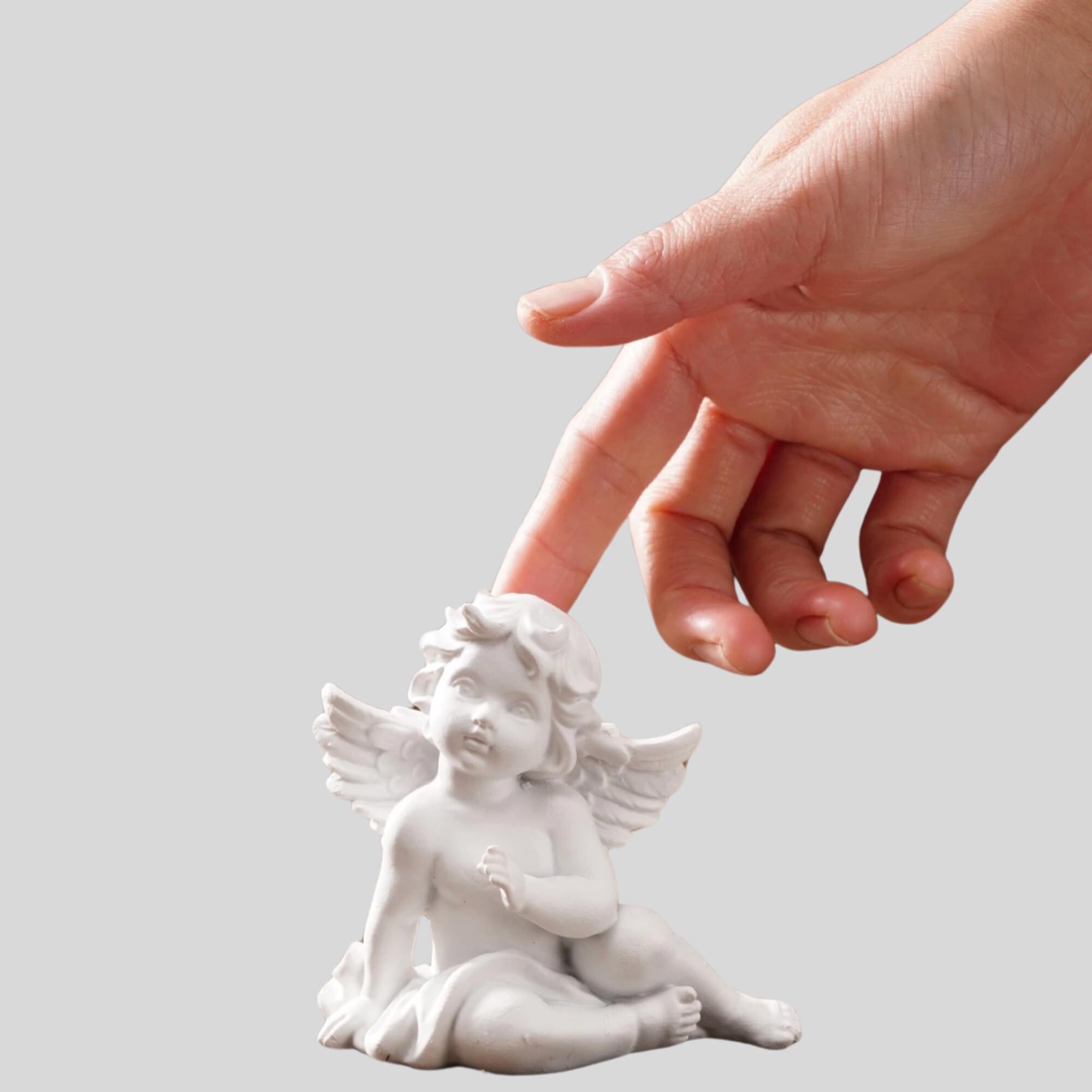 White Angel Cherub Figurine: Vintage Home Decor, Memorial Gift - Etsy