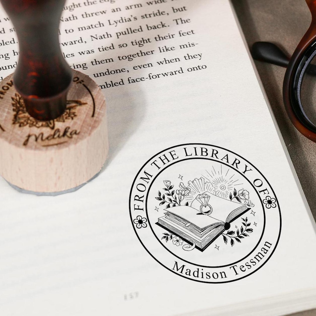 Personalized Book Stamp |classroom Book Stamp | Custom Book Stamp ...