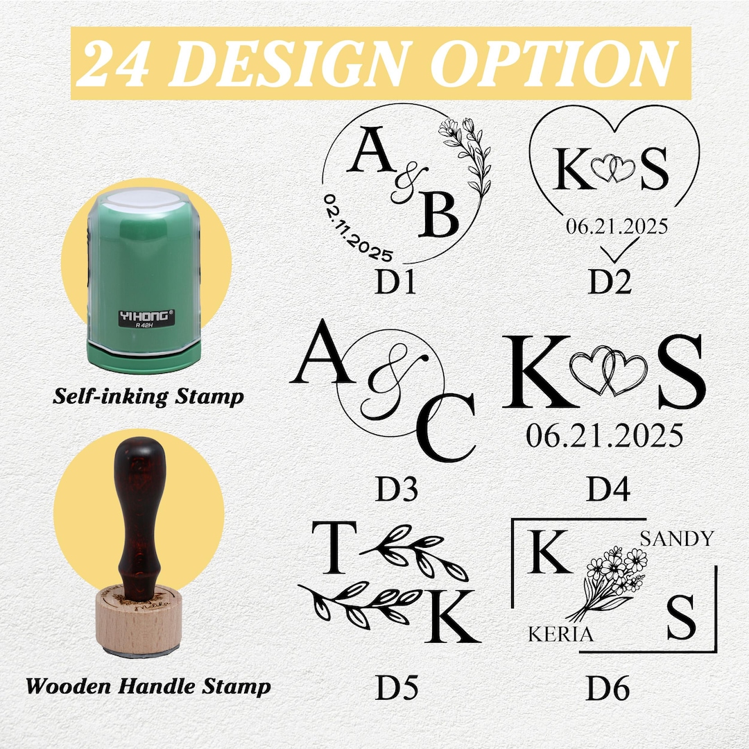 Wedding Logo Stamp,custom Stamp for Weddings,initial Stamp,custom ...