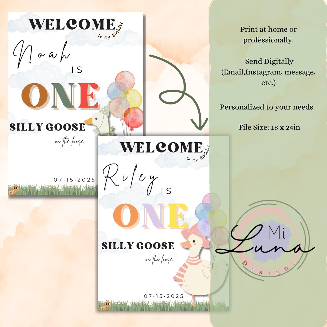 Silly Goose Welcome Sign. First Birthday Welcome Sign - Etsy