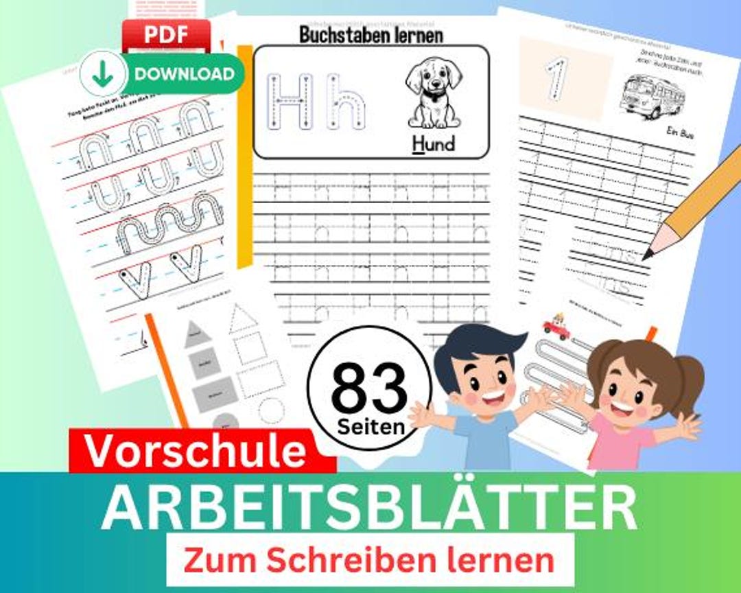 German Alphabet Workbook for Kids | ABC Flashcards (digital Download ...