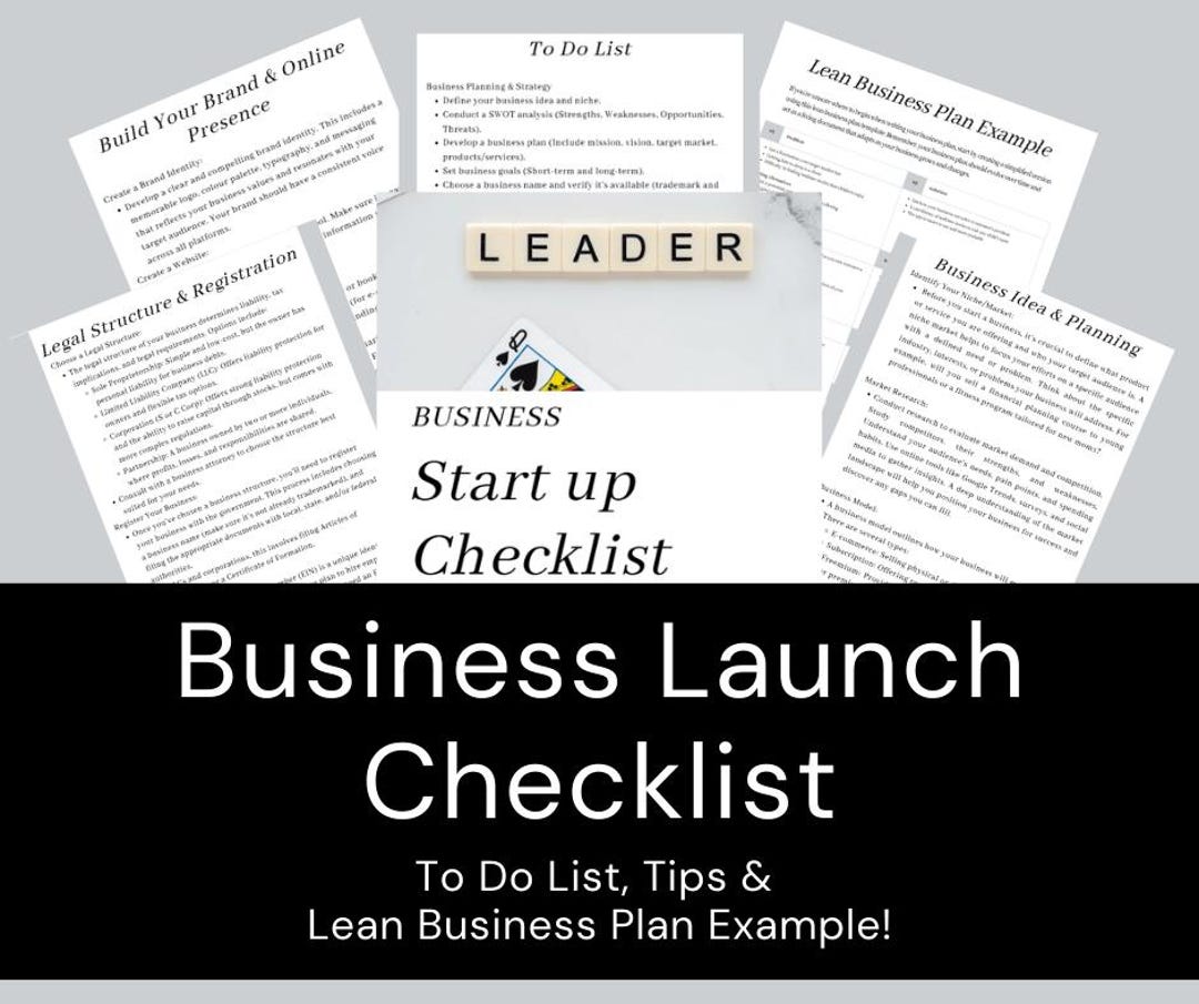 Business Launch Checklist, Start up Checklist, Printable Checklist ...