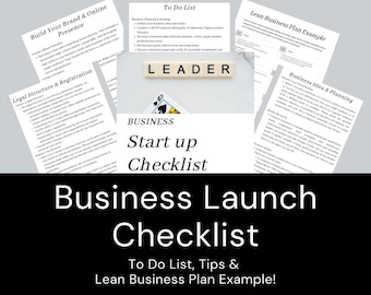 Business Launch Checklist: Startup Guide (PDF) - Etsy