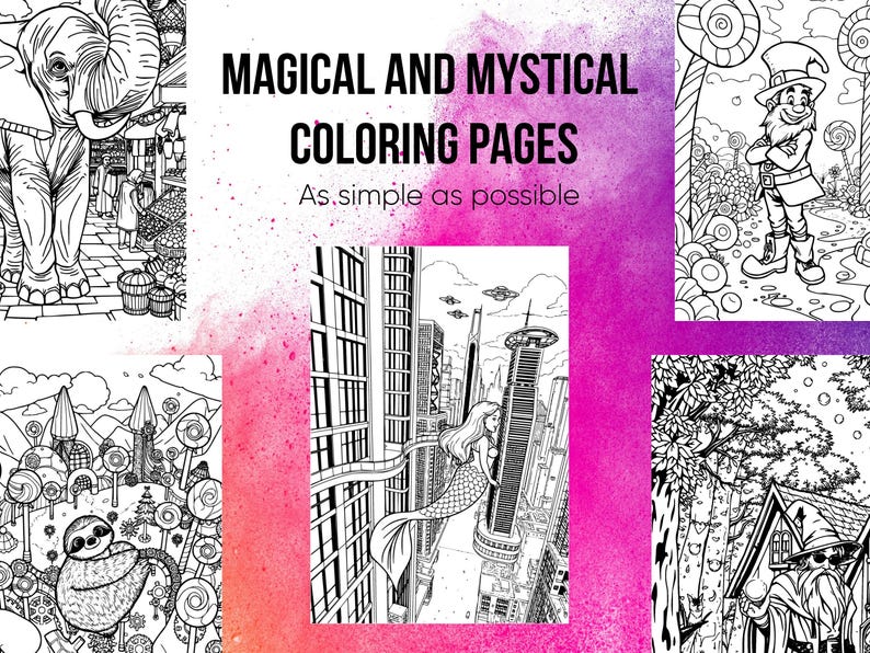 Magical and Mystical Coloring Pages - Etsy