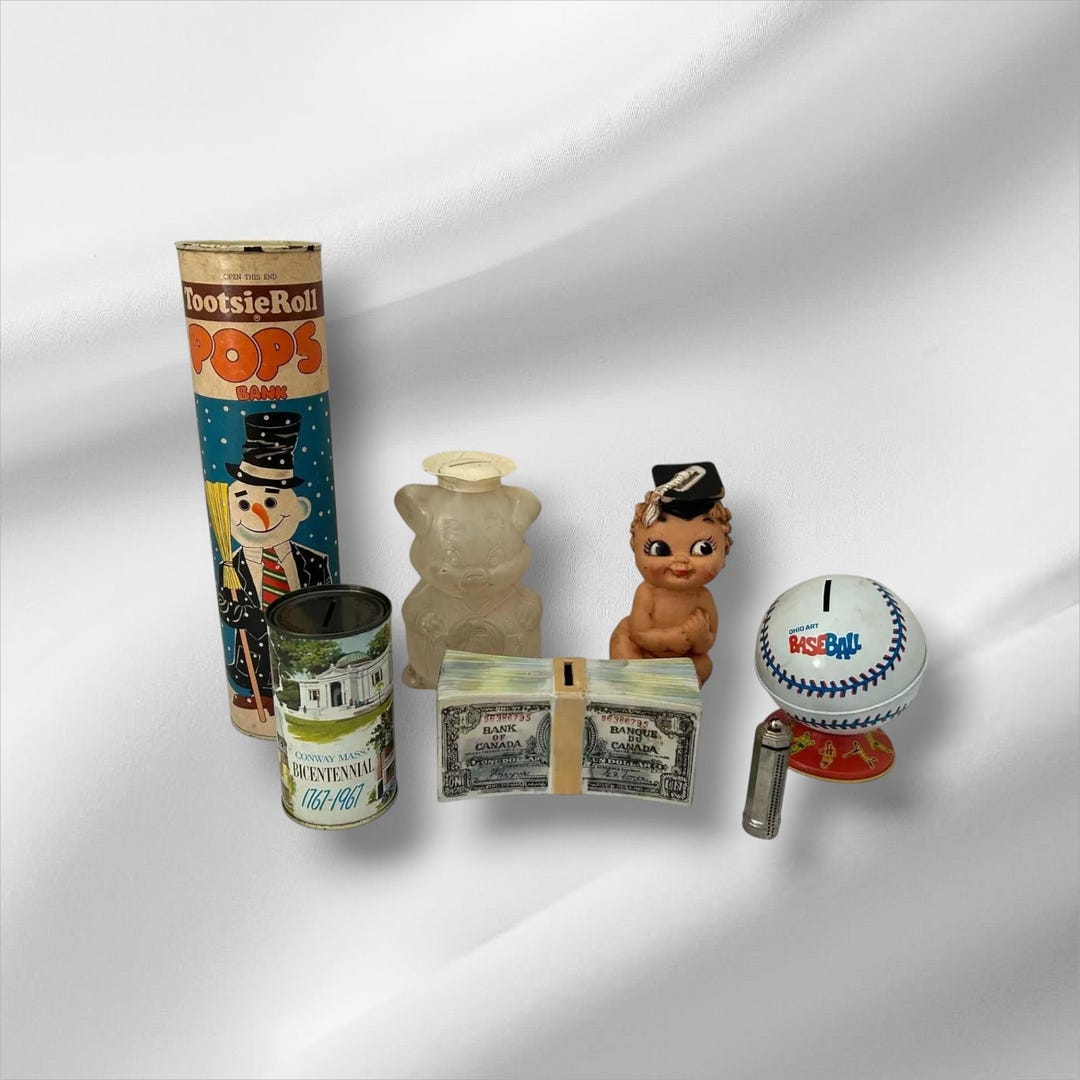 Group of 7 Old Coin Banks - Etsy