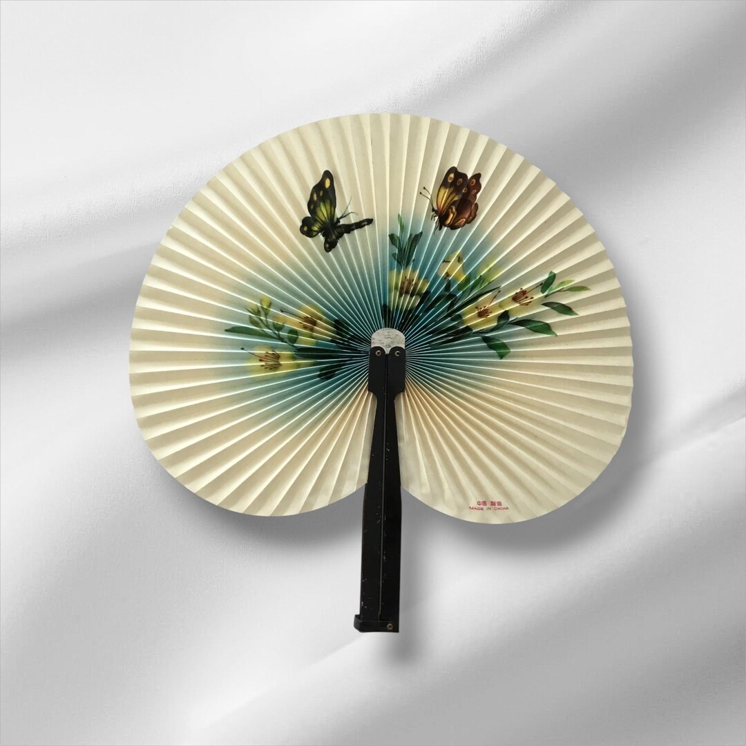 Vintage Butterfly Folding Hand Fan, Made in China - Etsy