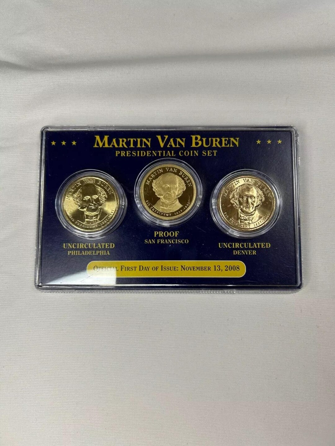 Martin Van Buren Presidential Dollar Coin Set P, D & S First Day of ...