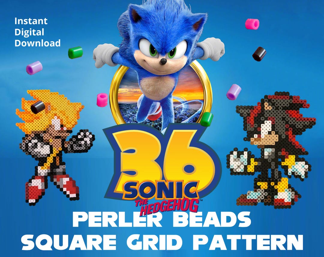 Sonic the Hedgehog Perler Bead Patterns: 36 Designs (PDF) - Etsy