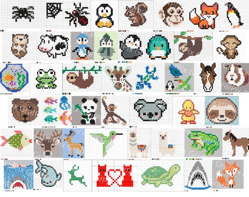 Cute Animals Perler Bead Pattern Collection, Sample Perler Beads for ...