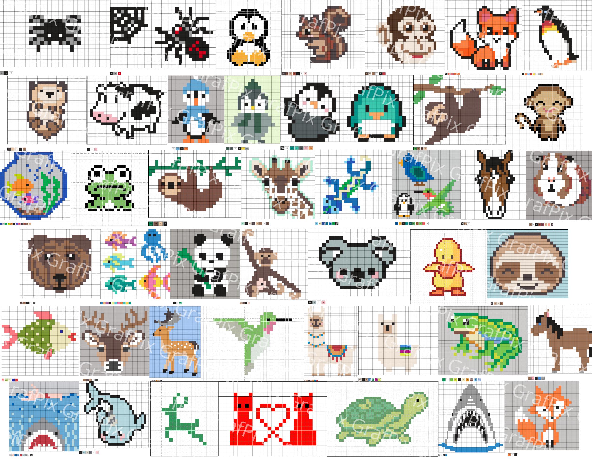 Cute Animals Perler Bead Pattern Collection, Sample Perler Beads for ...