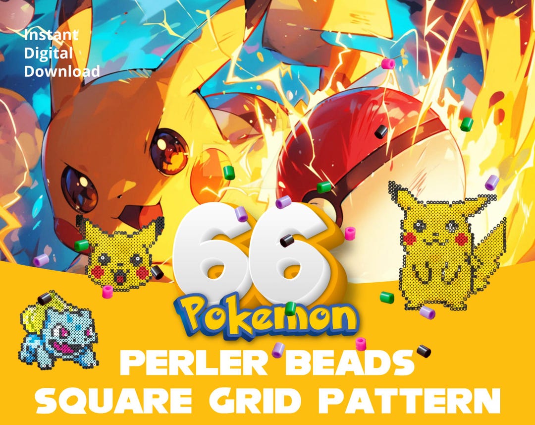 Pokemon Pikachu Perler Bead Pattern Collection, Sample Perler Beads for ...