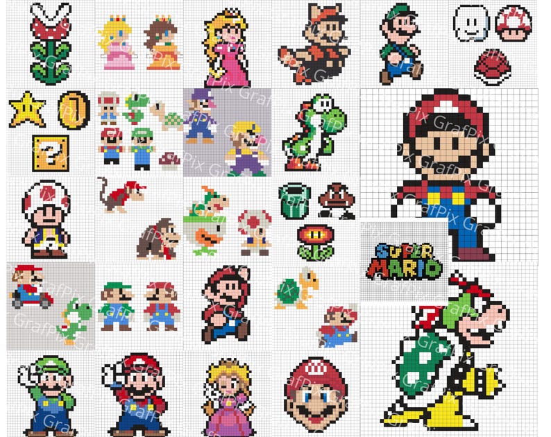 Super Mario Perler Bead Pattern Collection: 43 Designs (PDF Pattern) - Etsy