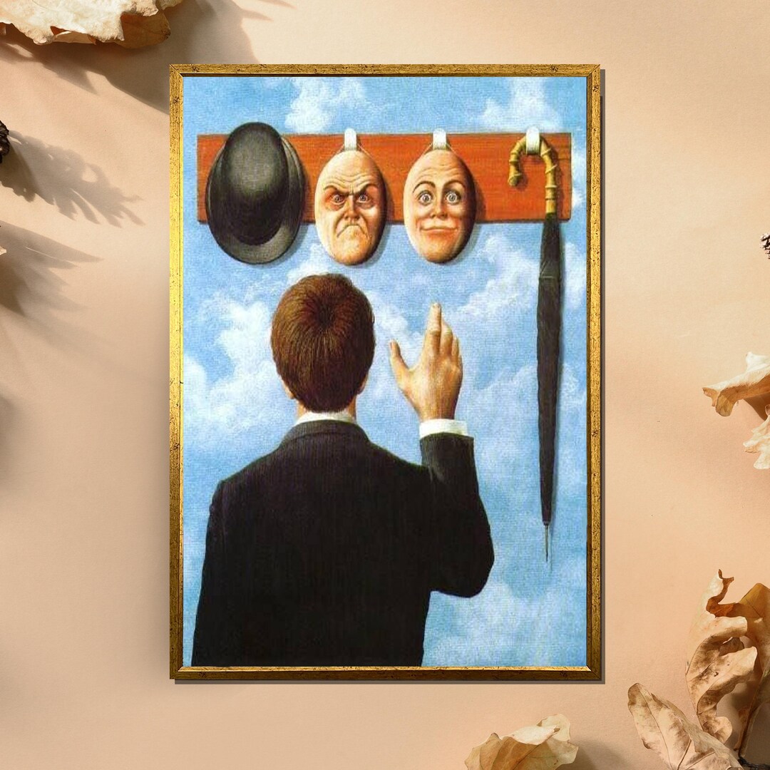 Surrealist Face Choice Print, Conceptual Mask Artwork, Dreamlike ...