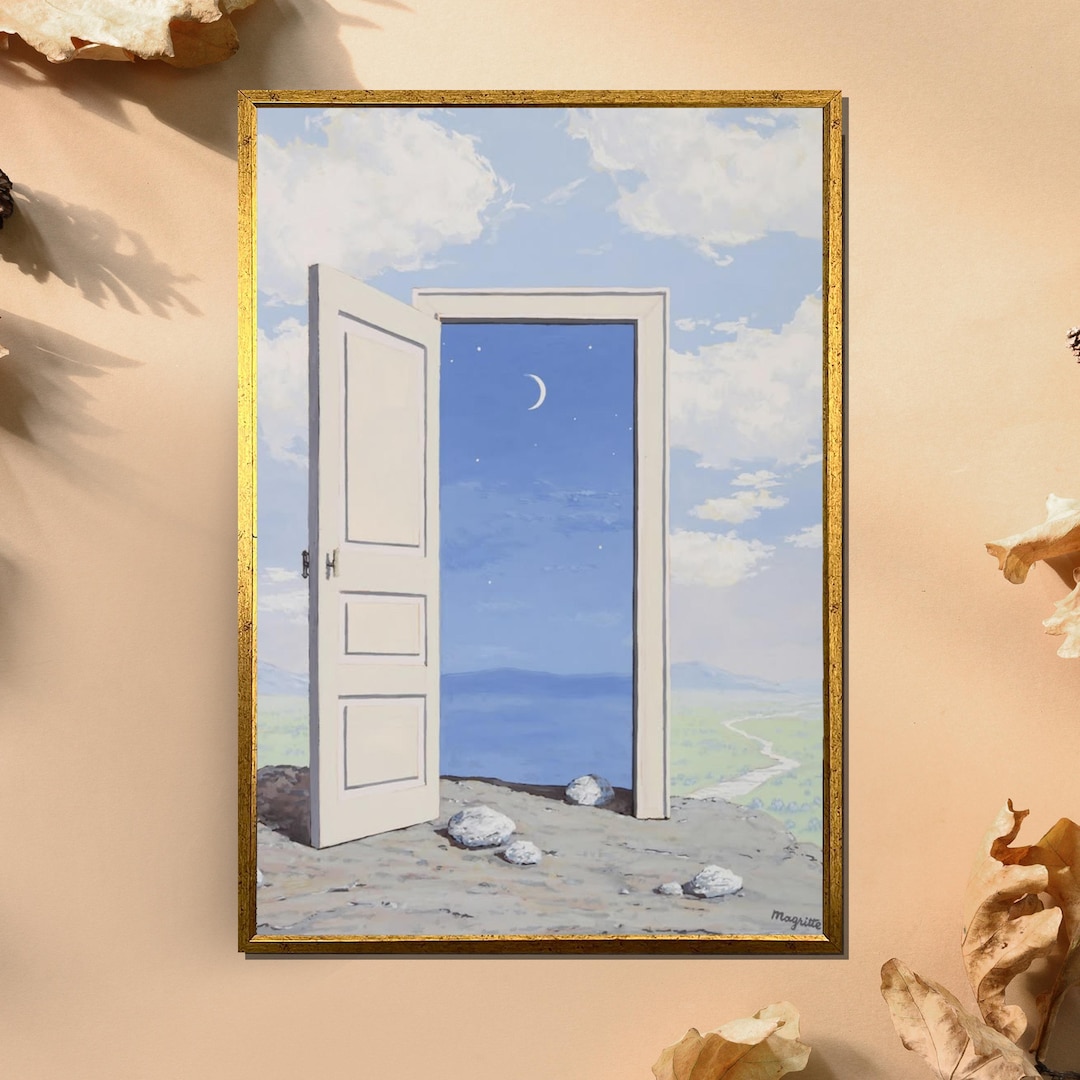 Magritte Surrealist Print, Open Door to Night Sky Art, Abstract ...