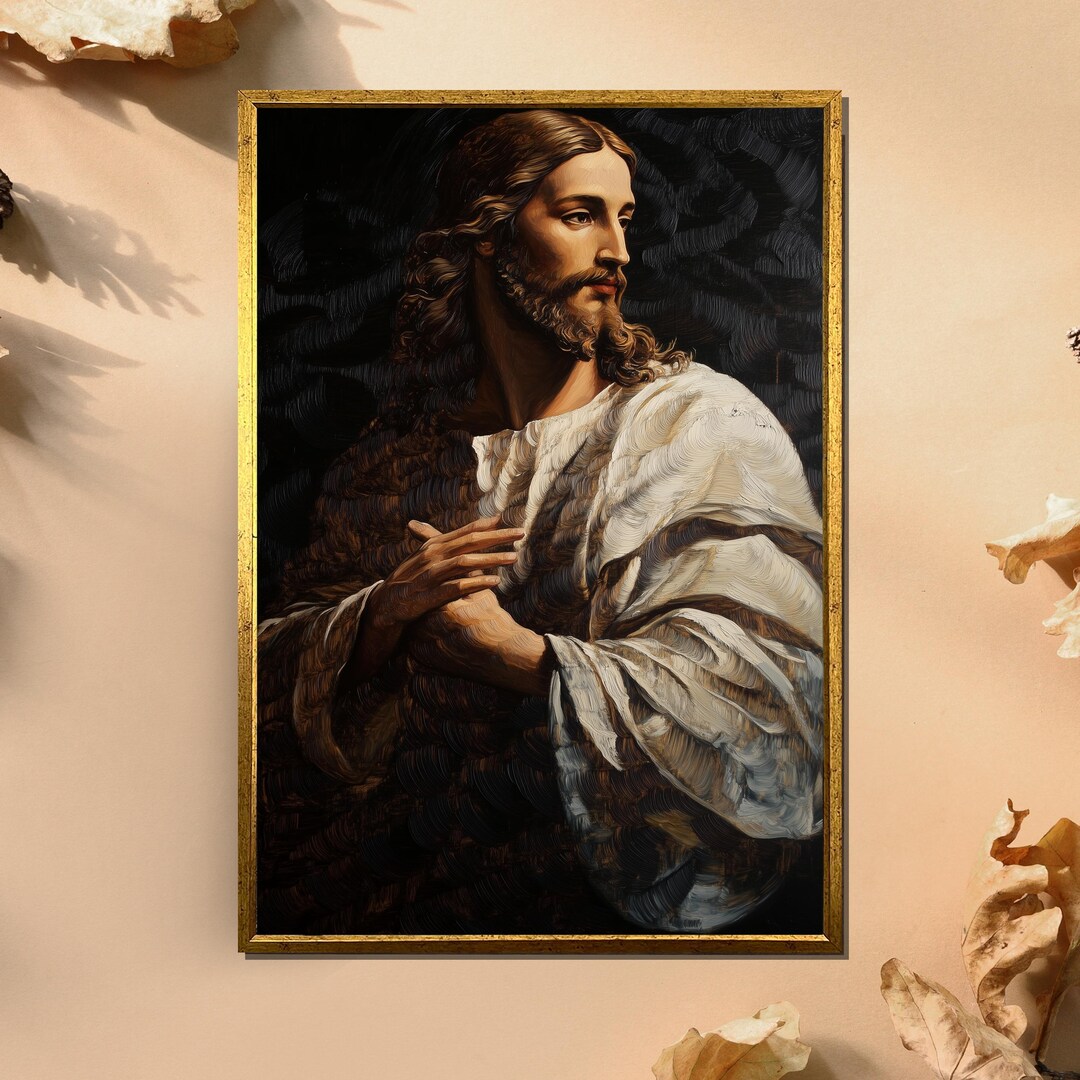 Jesus Portrait Painting, Classic Christian Art, Religious Wall Decor ...