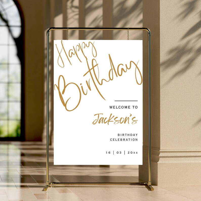 Happy Birthday Welcome Sign Template, Editable Template Instant ...