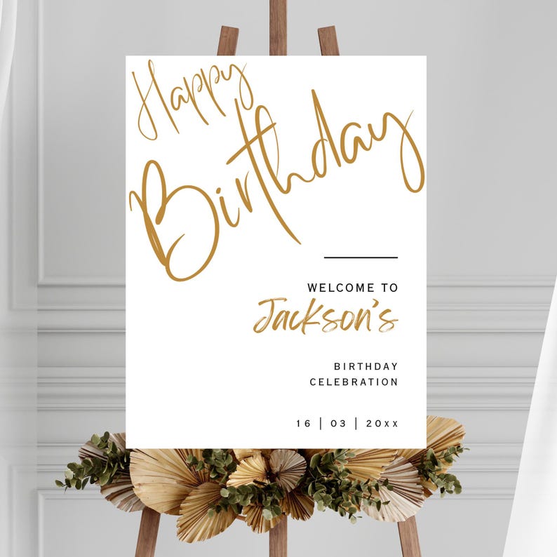 Happy Birthday Welcome Sign Template, Editable Template Instant ...