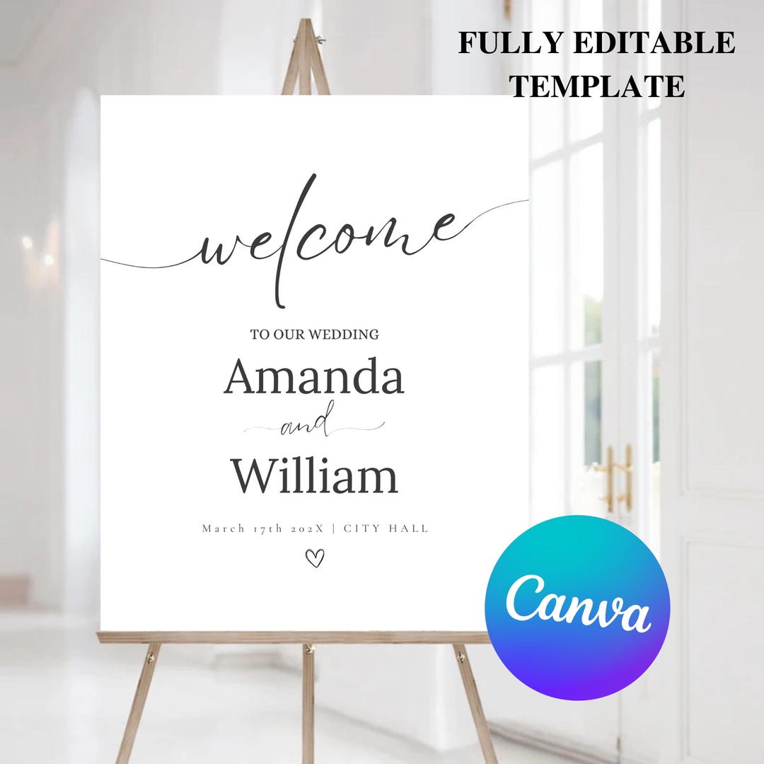 MODERN Wedding Welcome Sign, Welcome Wedding Sign, Wedding Decorations ...