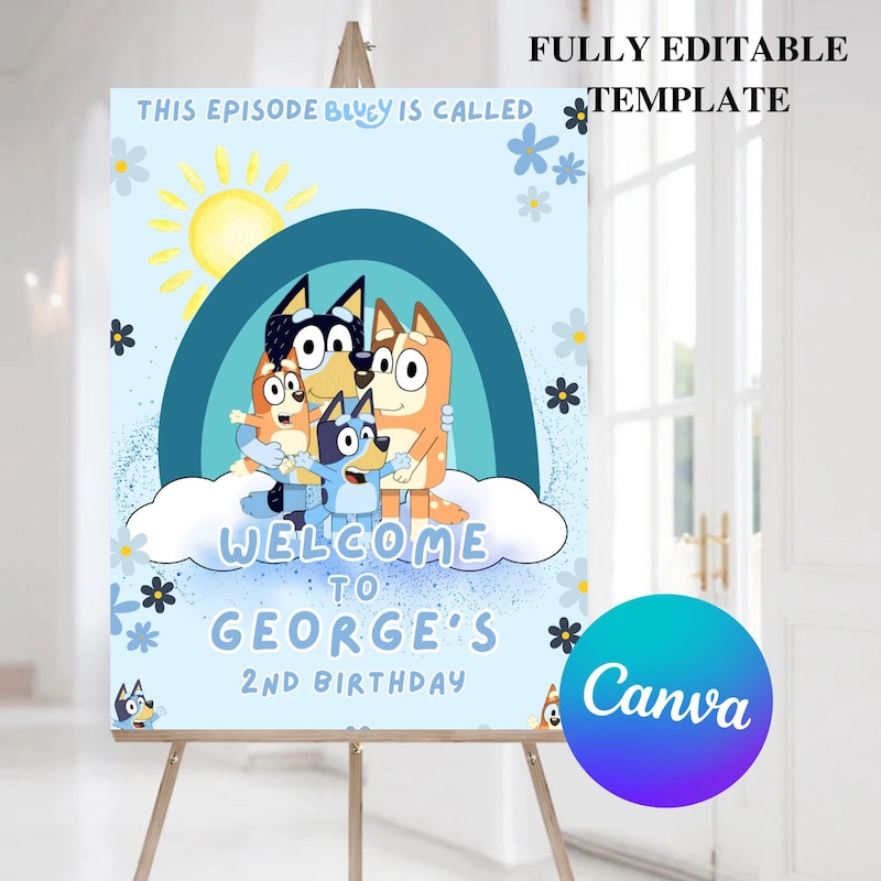 Bluey Printable Poster Birthday - Etsy