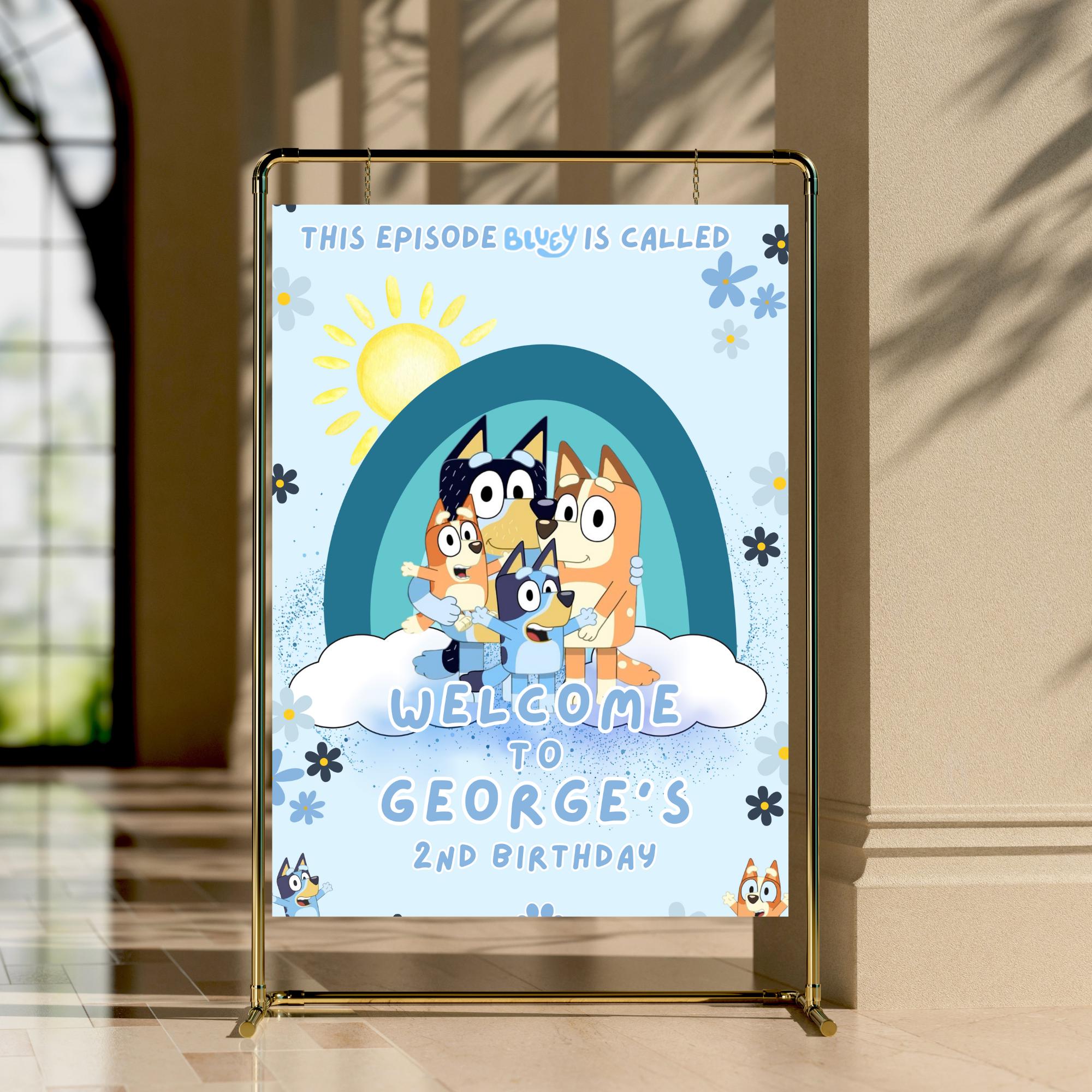Editable Bluey Birthday Welcome Sign Bluey Party Poster Decor Instant ...