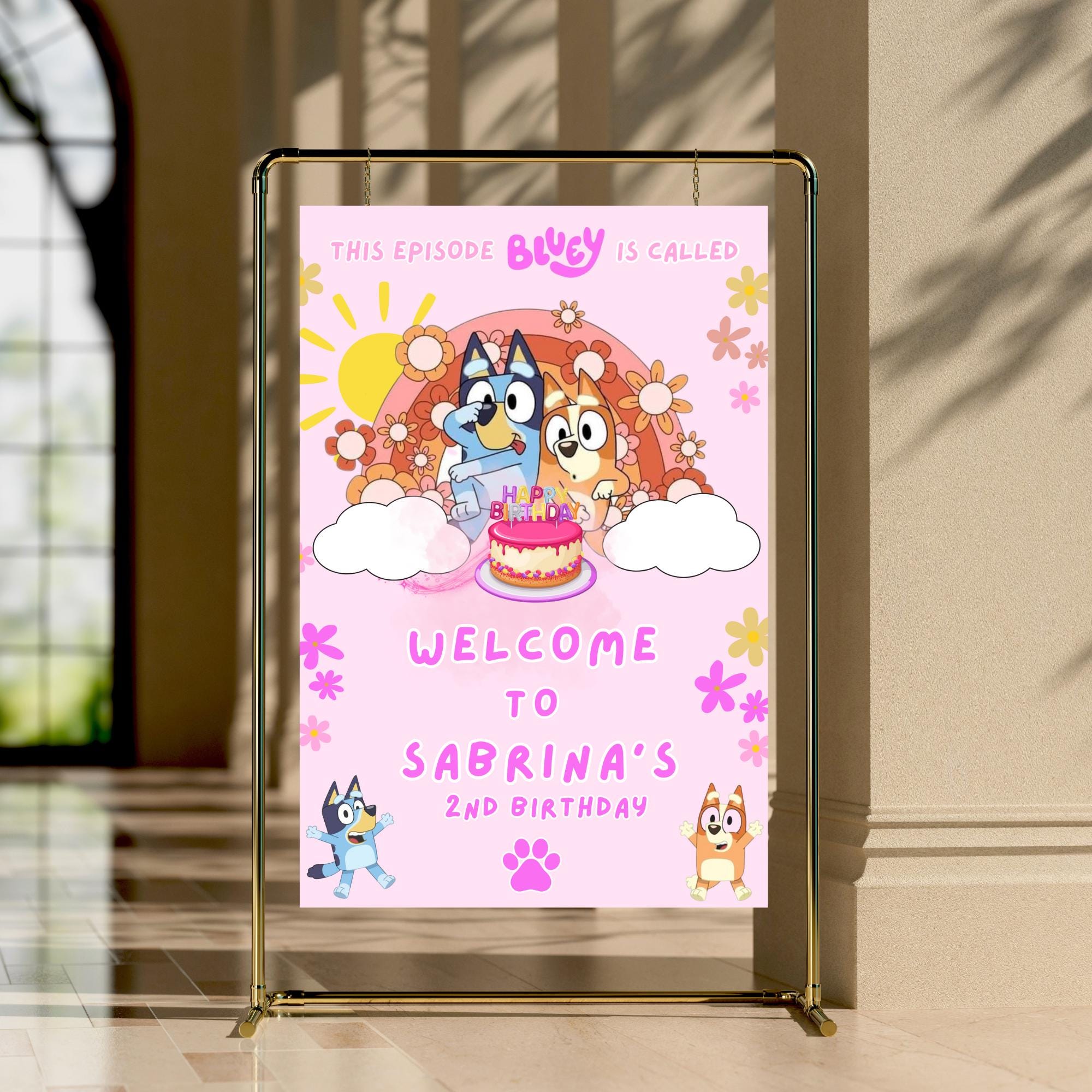 Bluey Welcome Sign Birthday, Bluey Birthday Party, Girl Birthday Invite ...