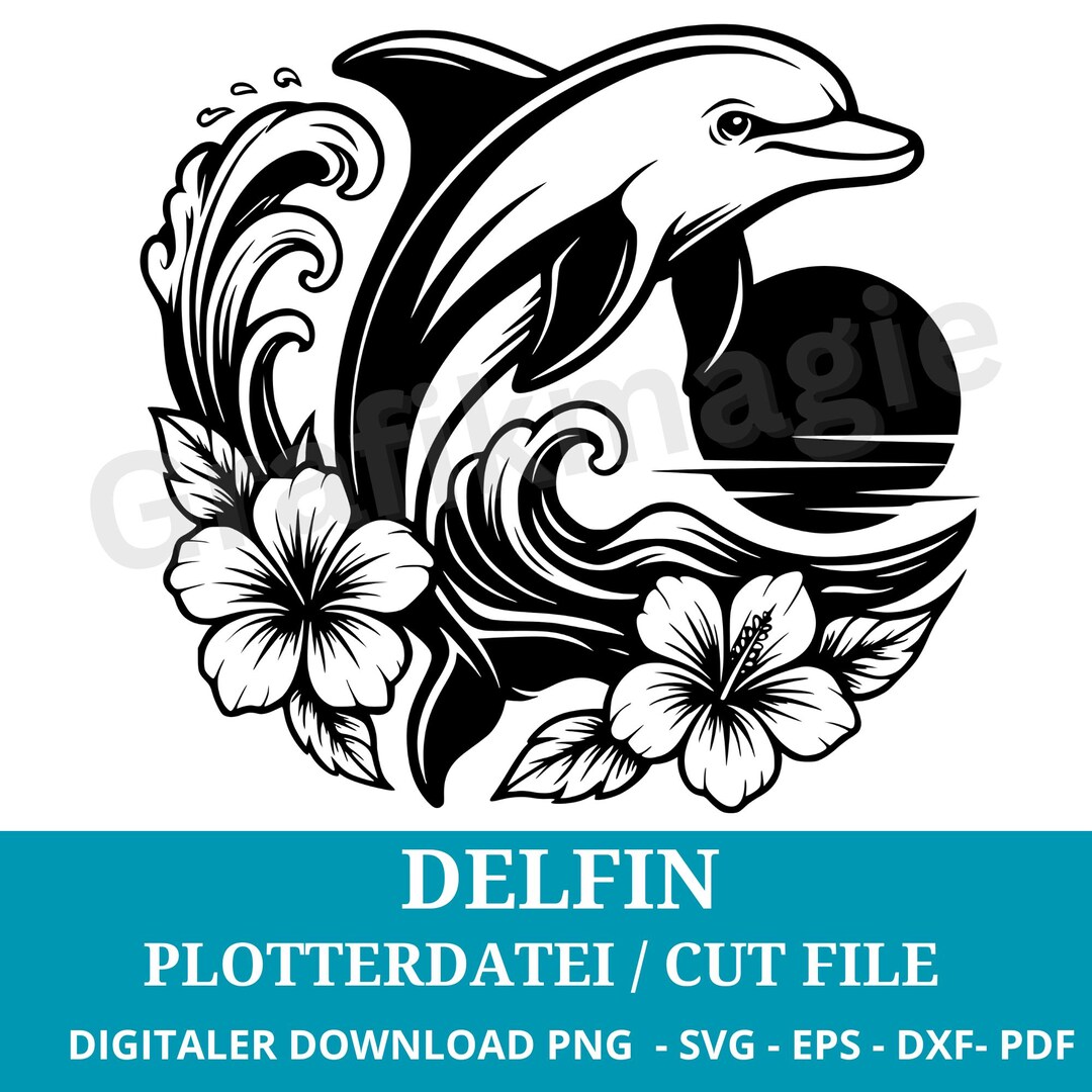 Dolphin Floral Svg Cut File Tshirt Dolphin Cut Files T-shirt Dolphin ...